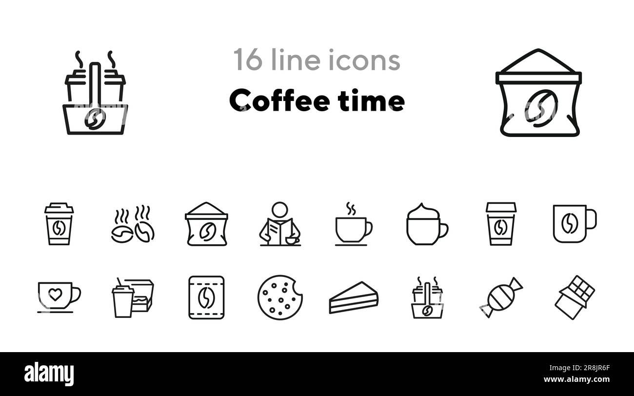 Coffee time icons Stock Vector Image & Art - Alamy