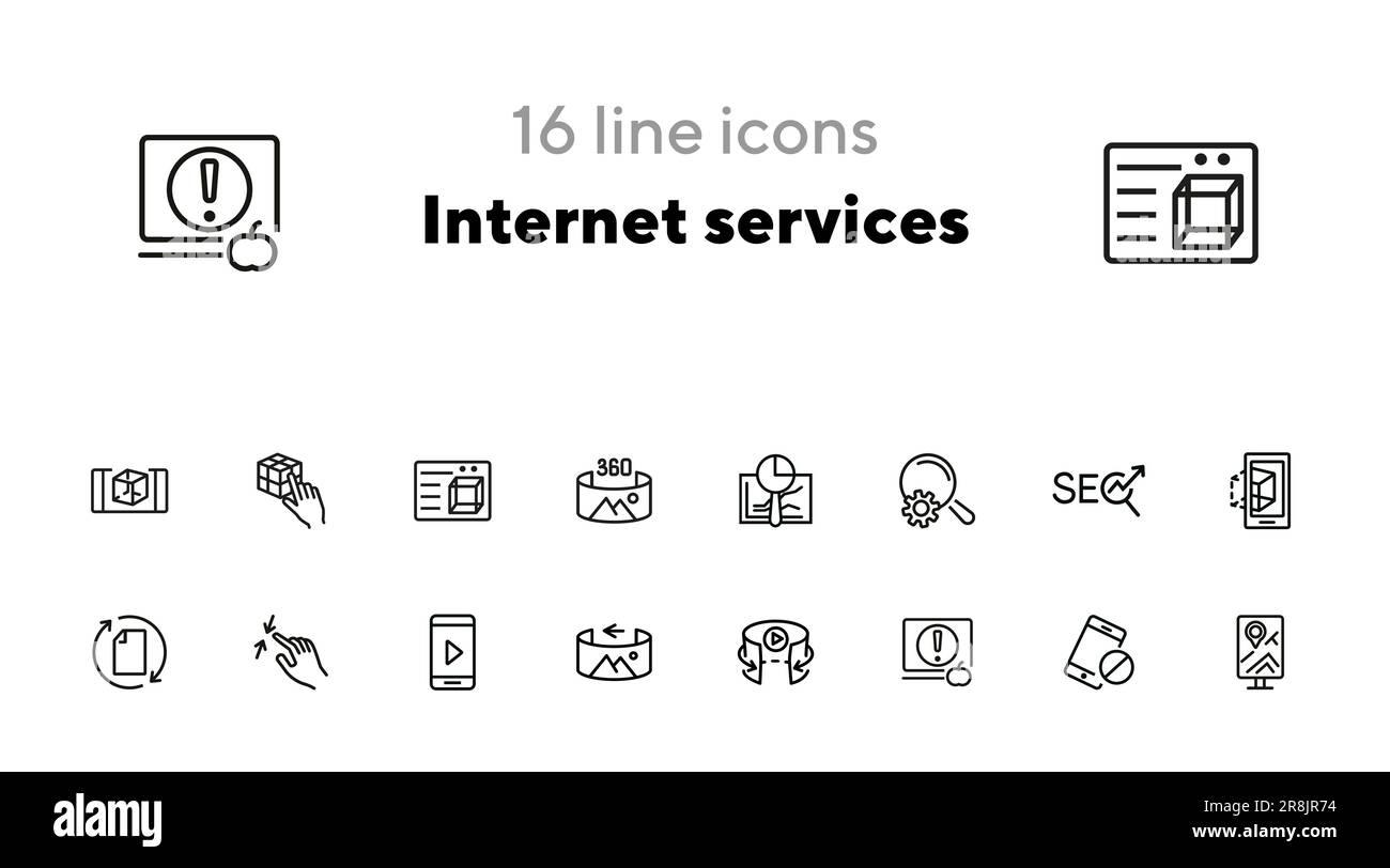 Internet services line icon set Stock Vector Image & Art - Alamy