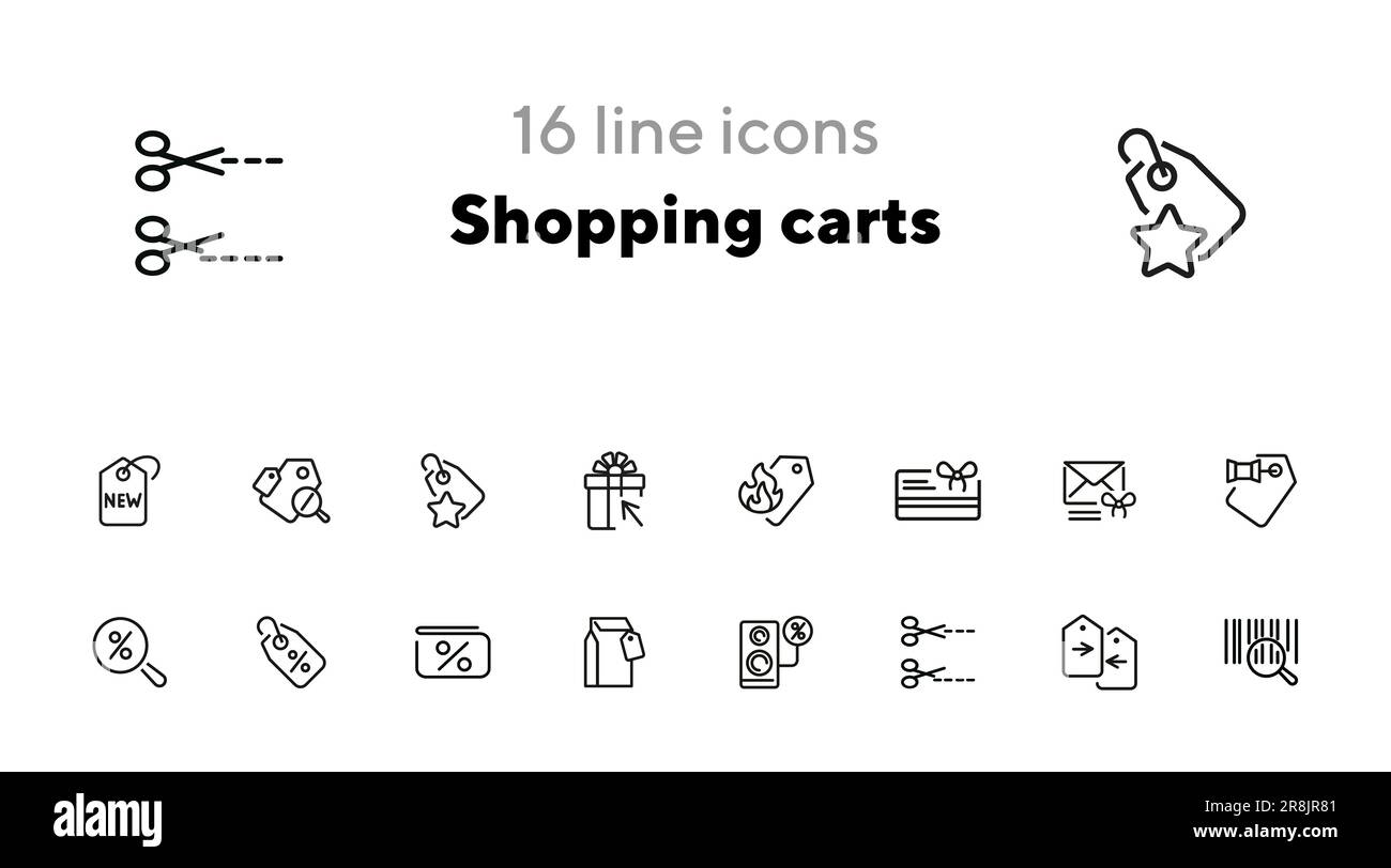 Shopping carts line icon set Stock Vector Image & Art - Alamy