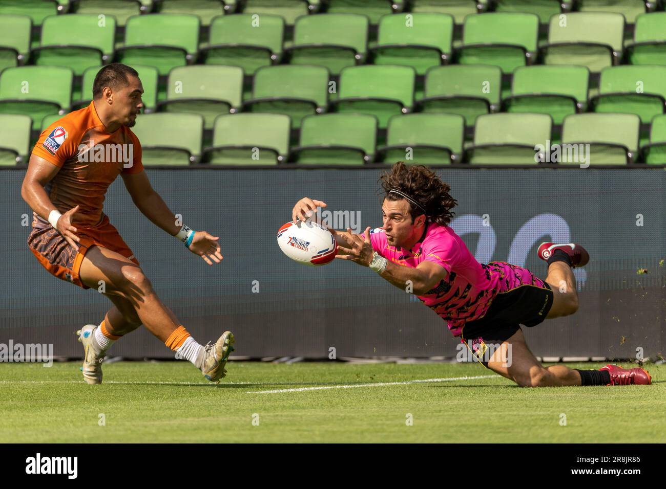 AUSTIN, TX - JUNE 17: Southern Headliners player Paul Habeeb (6) tries ...