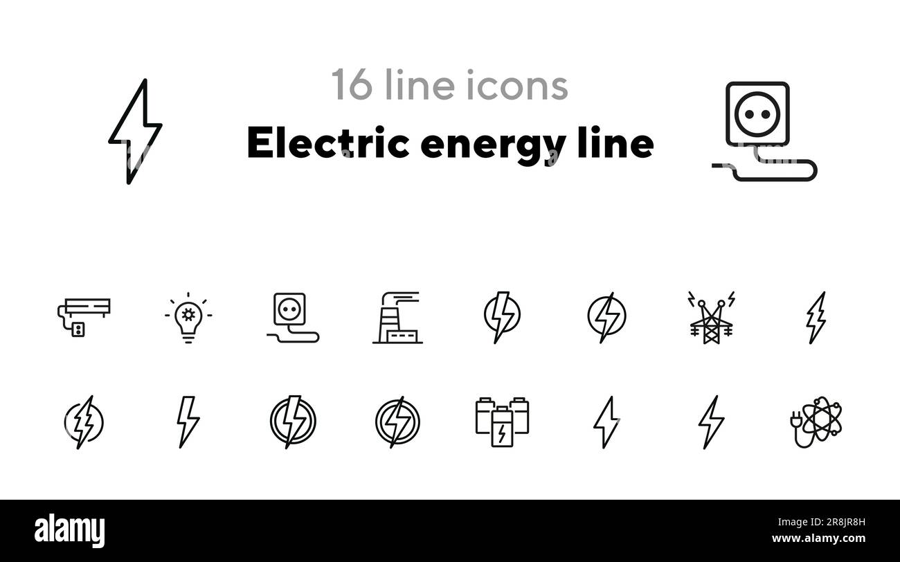 Electric energy line icons Stock Vector Image & Art - Alamy