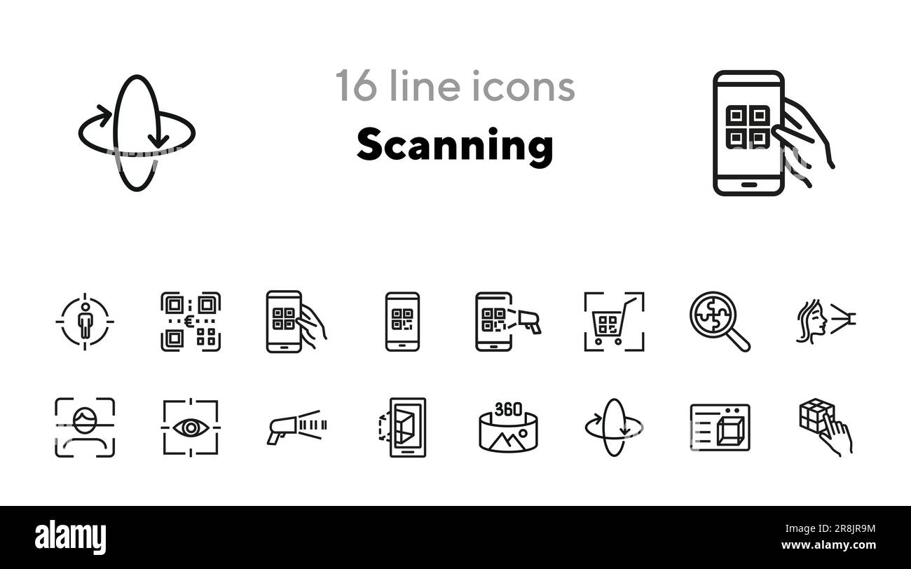 Scanning line icon set Stock Vector Image & Art - Alamy