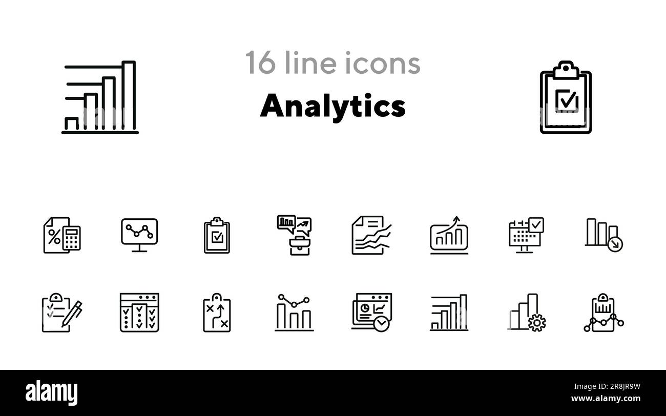 Analytics line icon set Stock Vector Image & Art - Alamy