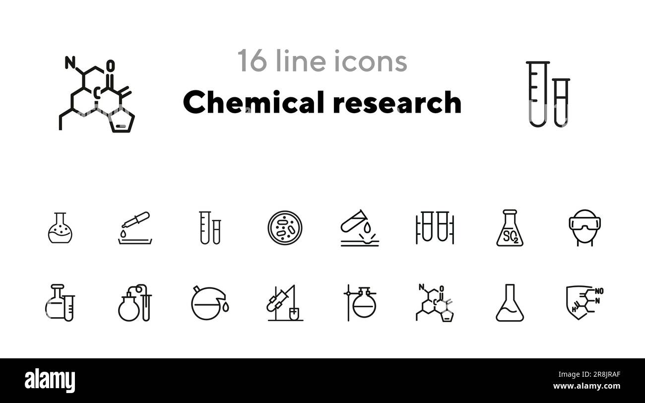Chemical research line icon set Stock Vector Image & Art - Alamy