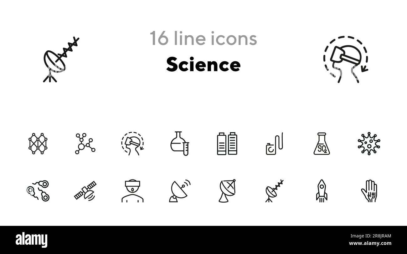 Science line icon set Stock Vector Image & Art - Alamy