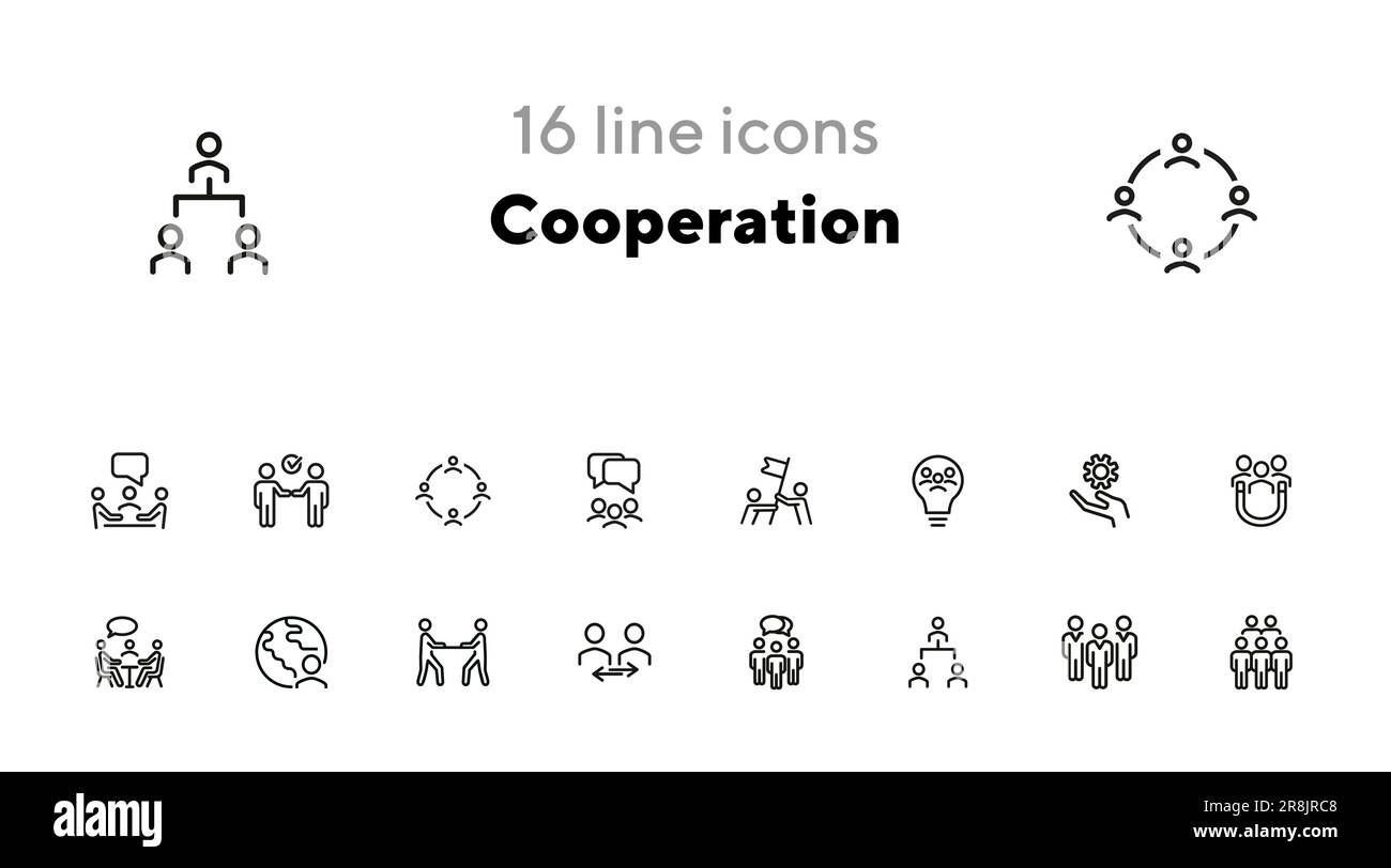 Cooperation icon set Stock Vector Image & Art - Alamy