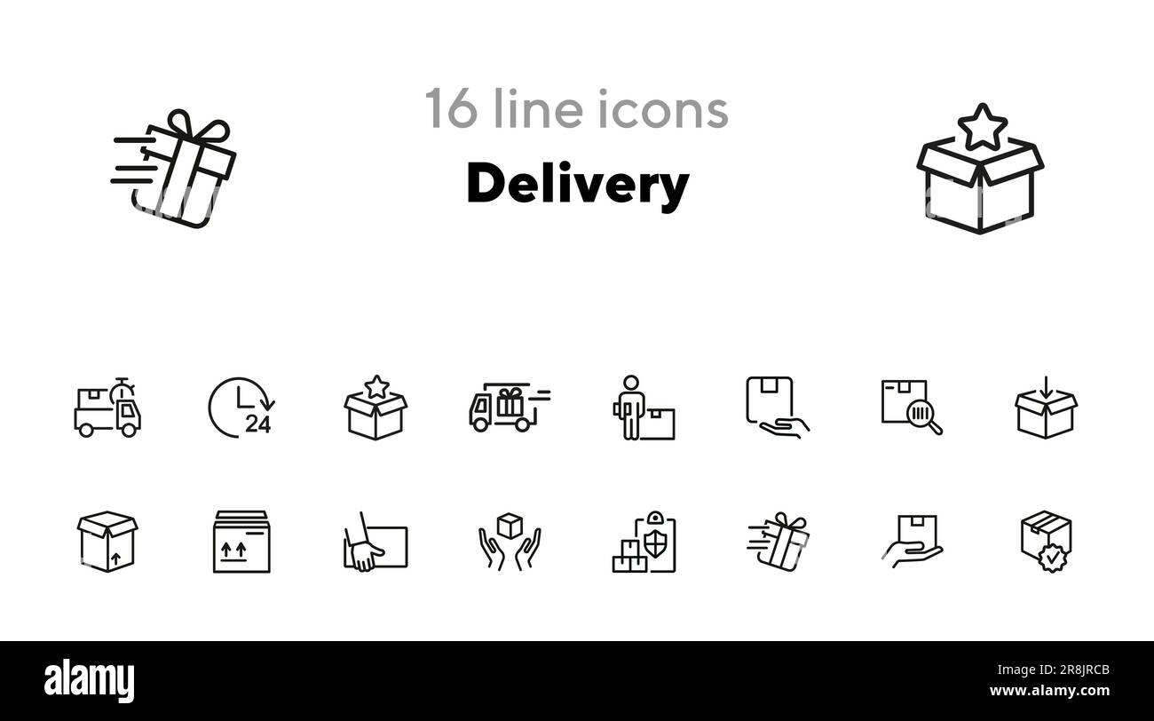 Delivery line icon set Stock Vector Image & Art - Alamy