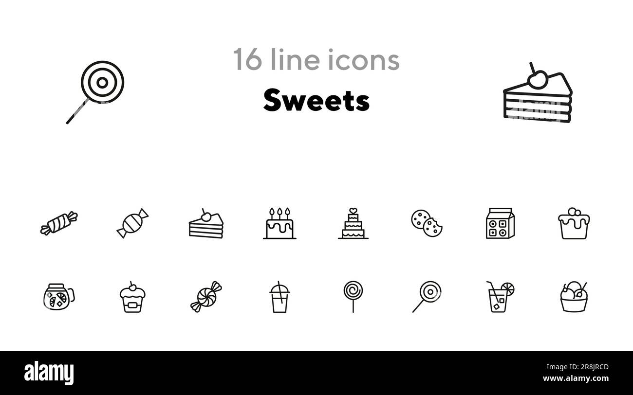 Sweets line icon set Stock Vector Image & Art - Alamy