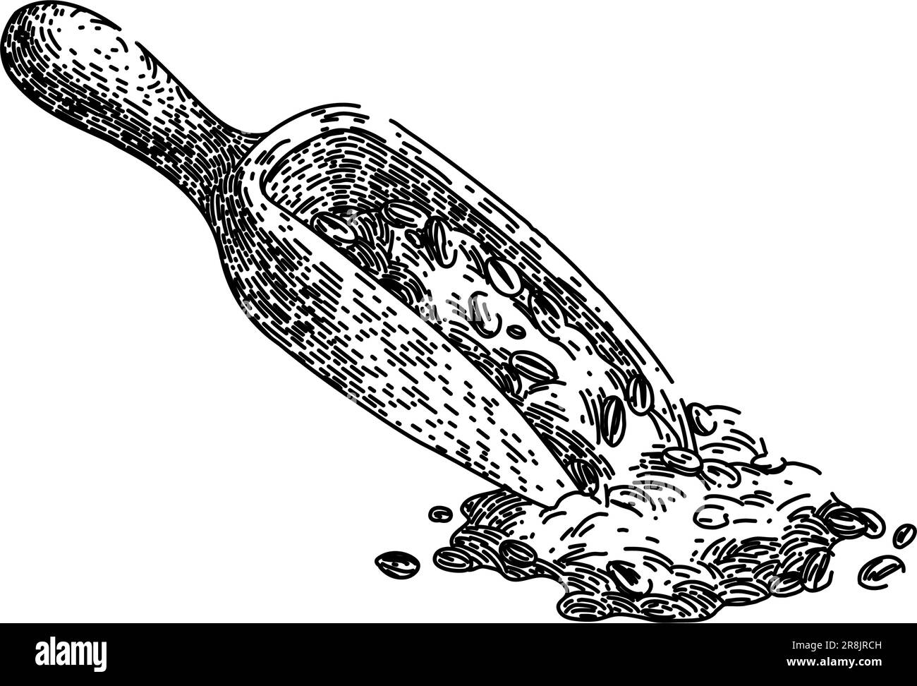 Oatmeal Oat Spoon Sketch Hand Drawn Vector Stock Vector Image And Art Alamy