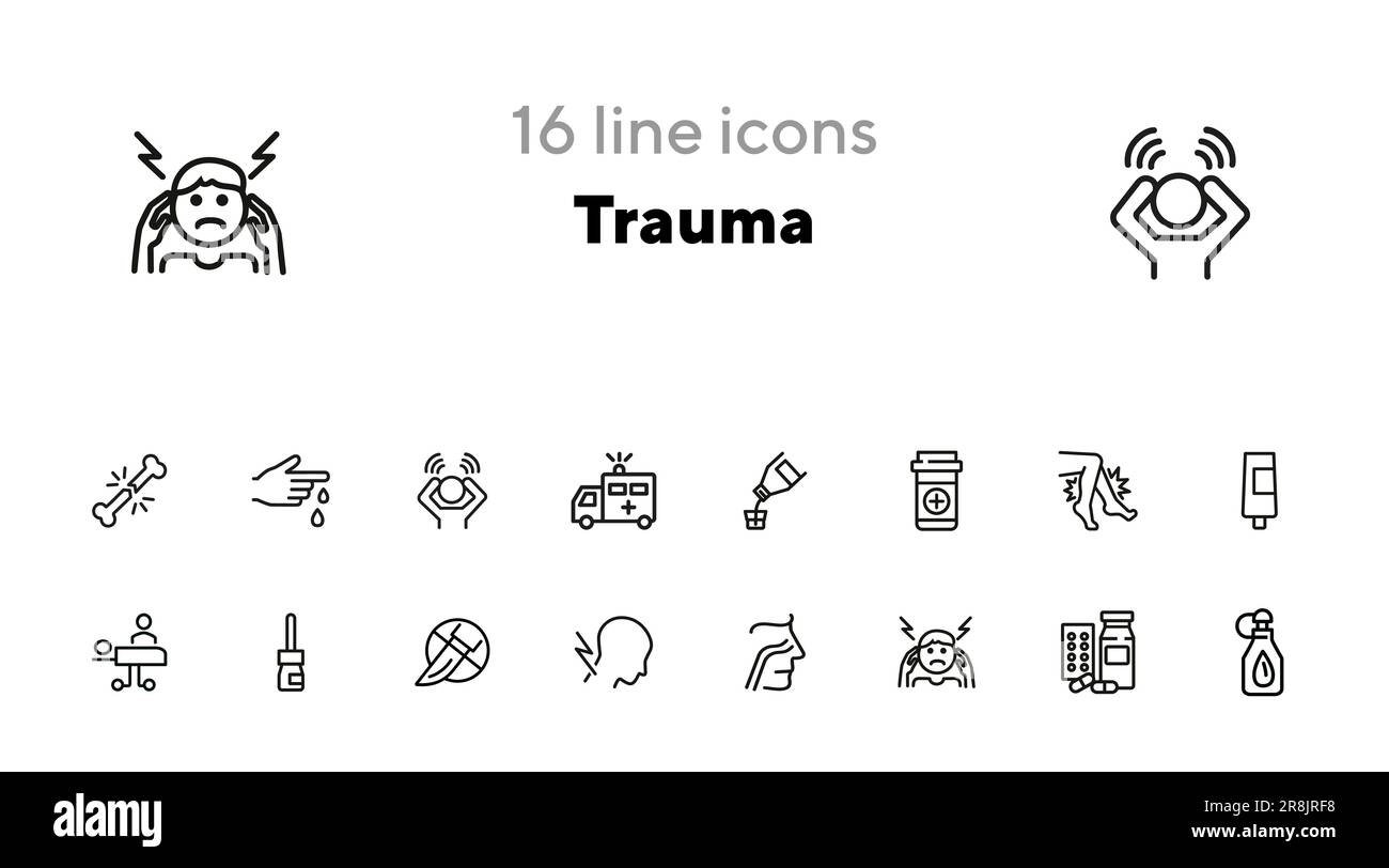 Trauma line icon set Stock Vector Image & Art - Alamy
