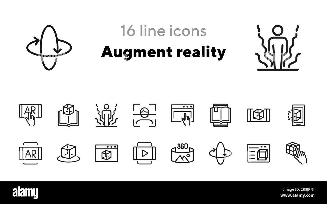 Augment reality line icon set Stock Vector Image & Art - Alamy
