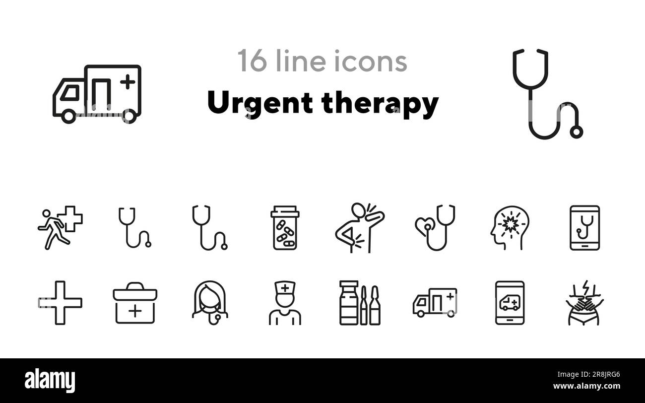 Urgent therapy line icon set Stock Vector Image & Art - Alamy