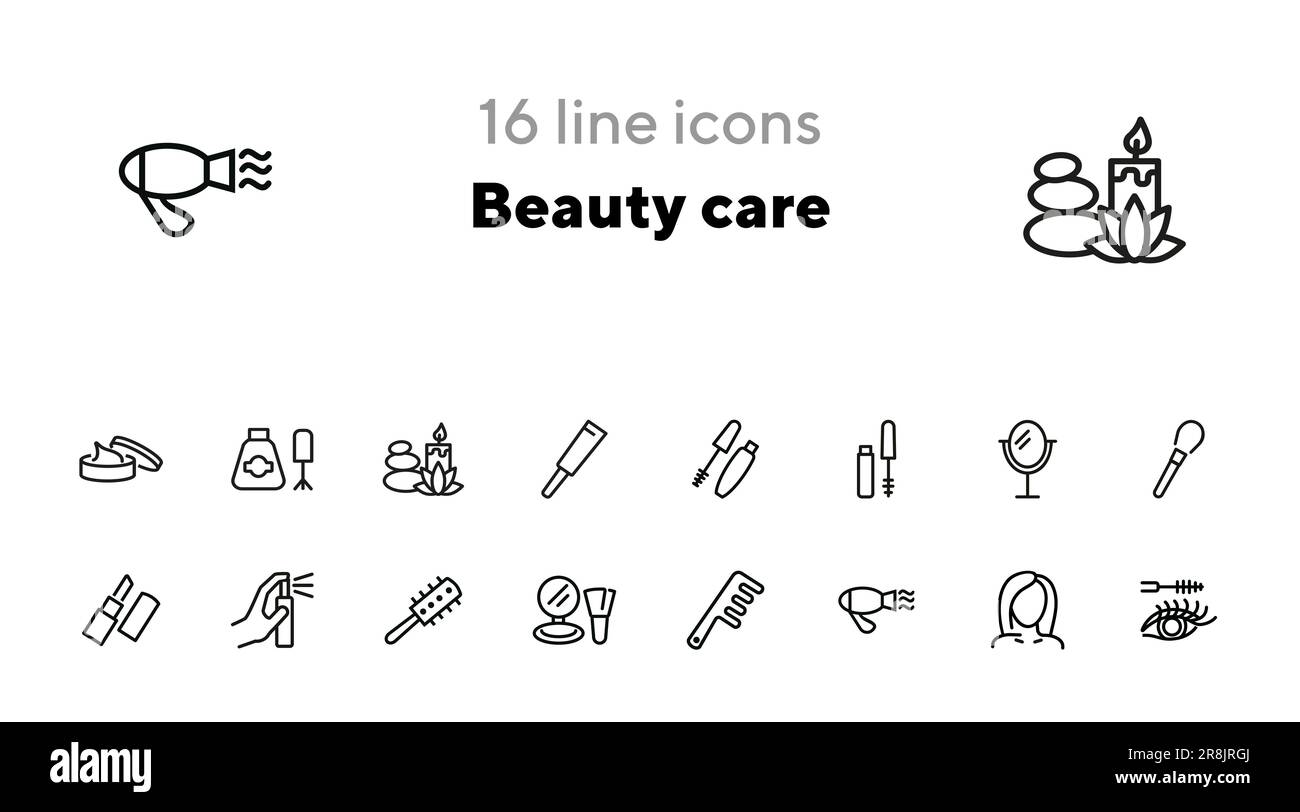 Hair dryer flat linear Stock Vector Images - Alamy