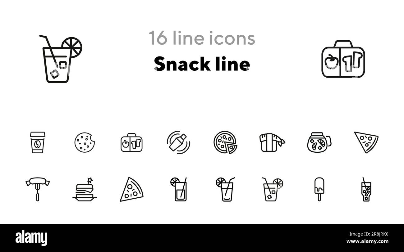 Snack line icons Stock Vector Image & Art - Alamy
