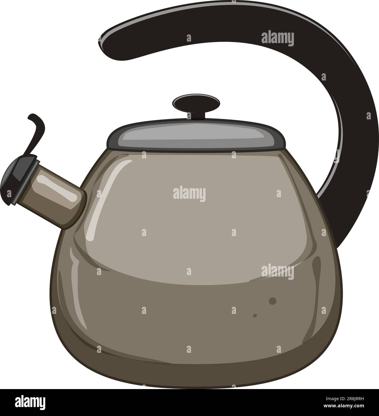 appliance kettle kitchen cartoon vector illustration Stock Vector Image ...
