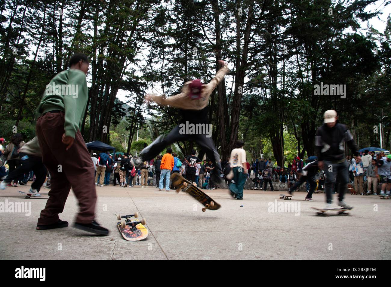 Bogota, Colombia. 21st June, 2023. Skaters take part during the ...