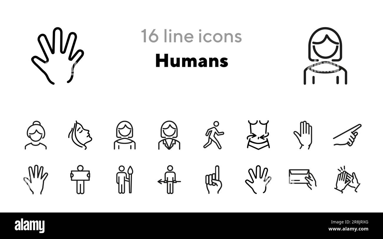 Humans line icon set Stock Vector Image & Art - Alamy
