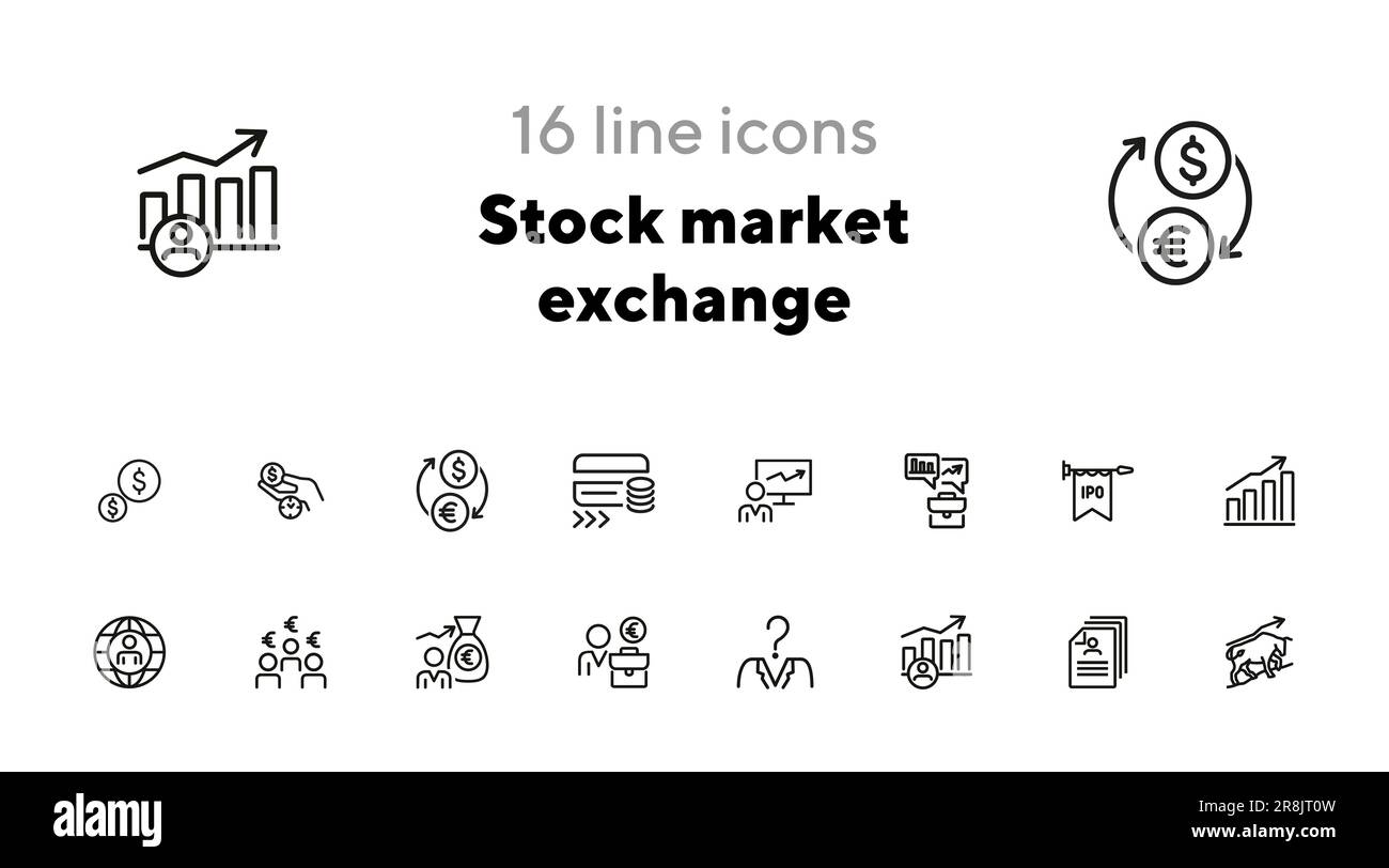 Stock market exchange line icon set Stock Vector Image & Art - Alamy