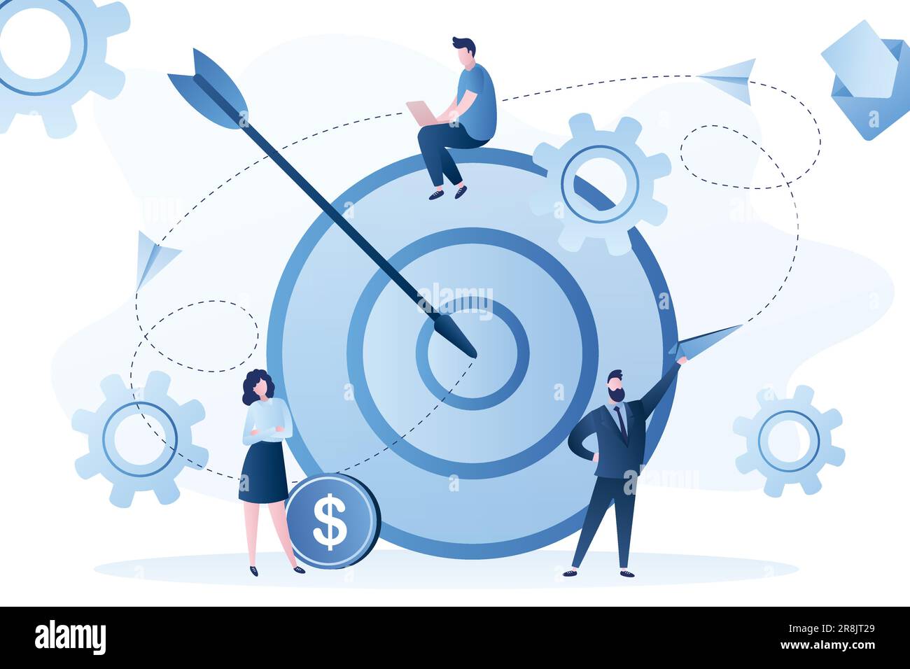 Advertising and marketing concept background. Big target with arrow ... Advertising and marketing concept background. Big target with arrow ...