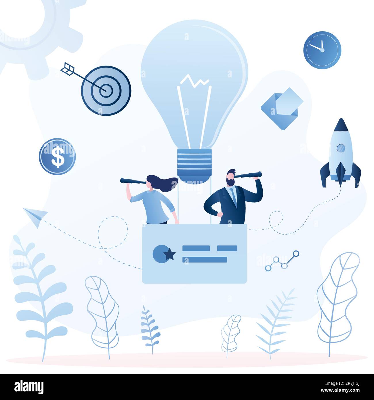 Teamwork, search for business ideas concept. Business incubator,start ...