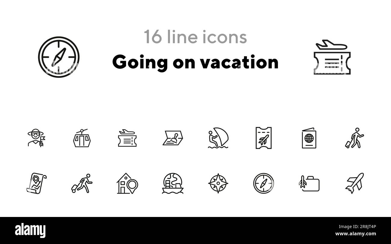 Going on vacation icon set Stock Vector Image & Art - Alamy