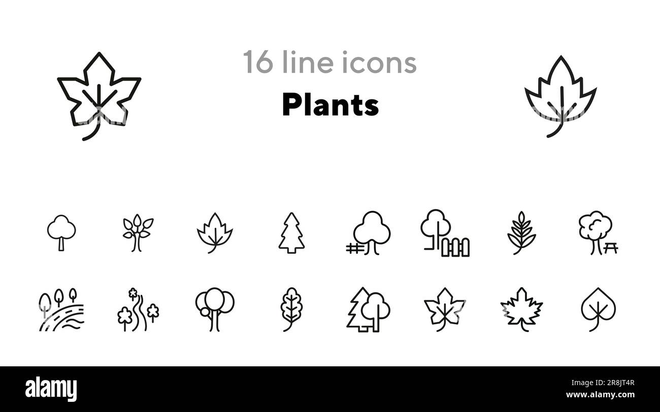 Plants line icon set Stock Vector Image & Art - Alamy