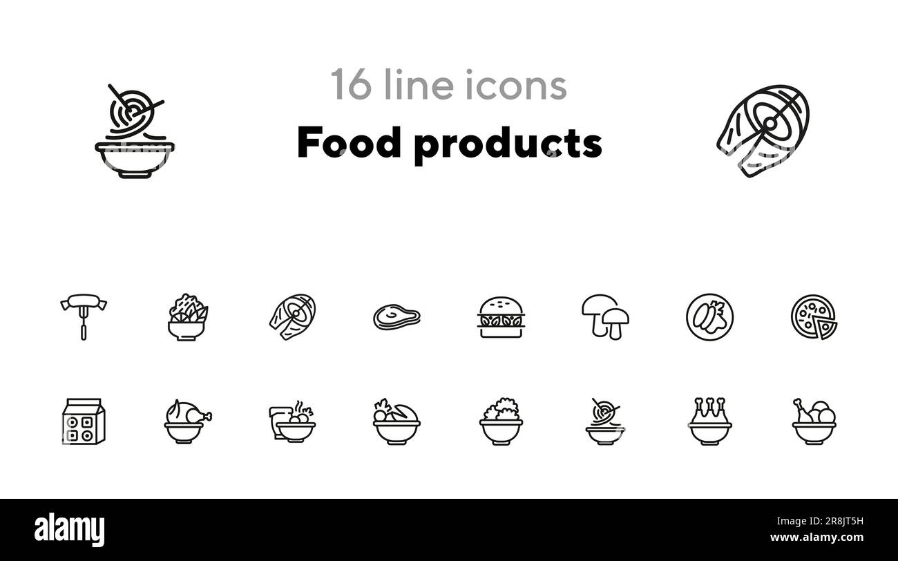 Food products line icon set Stock Vector Image & Art - Alamy