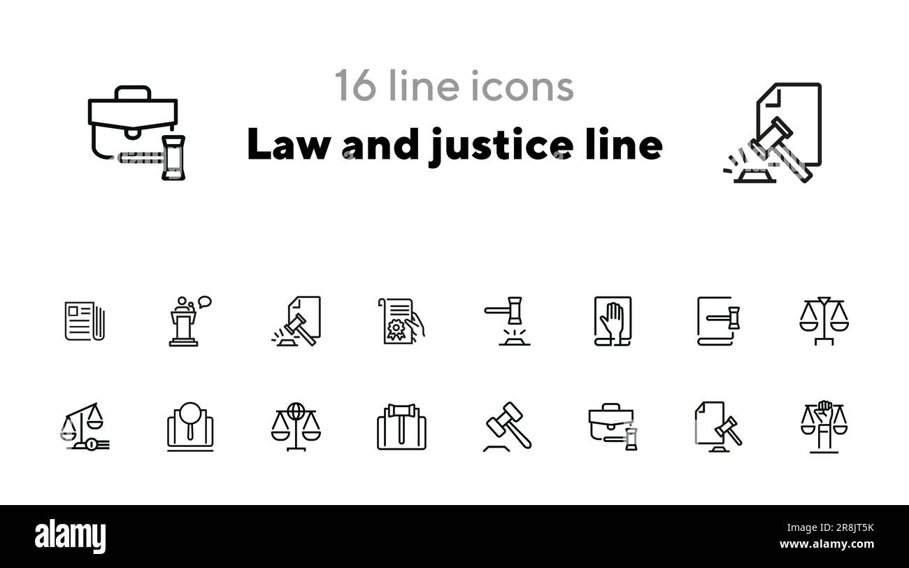 Law and justice line icons Stock Vector Image & Art - Alamy