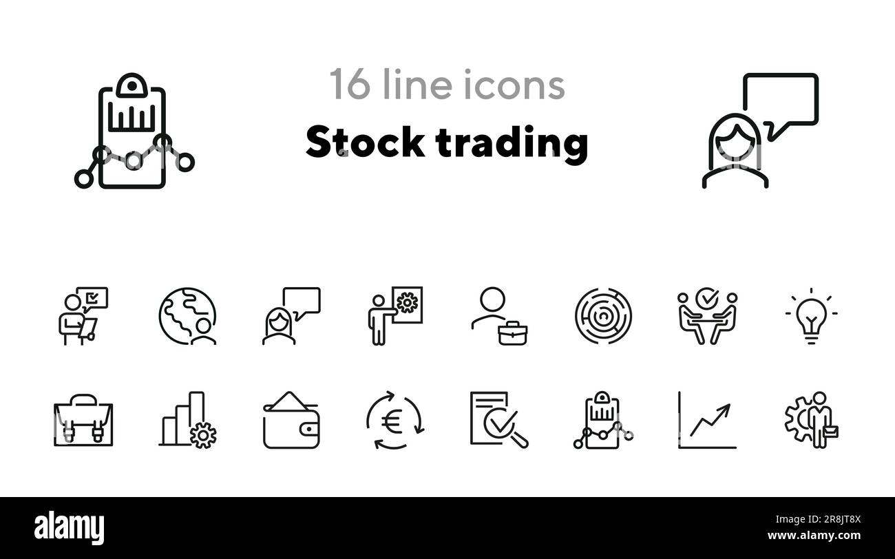 Stock trading line icon set Stock Vector Image & Art - Alamy