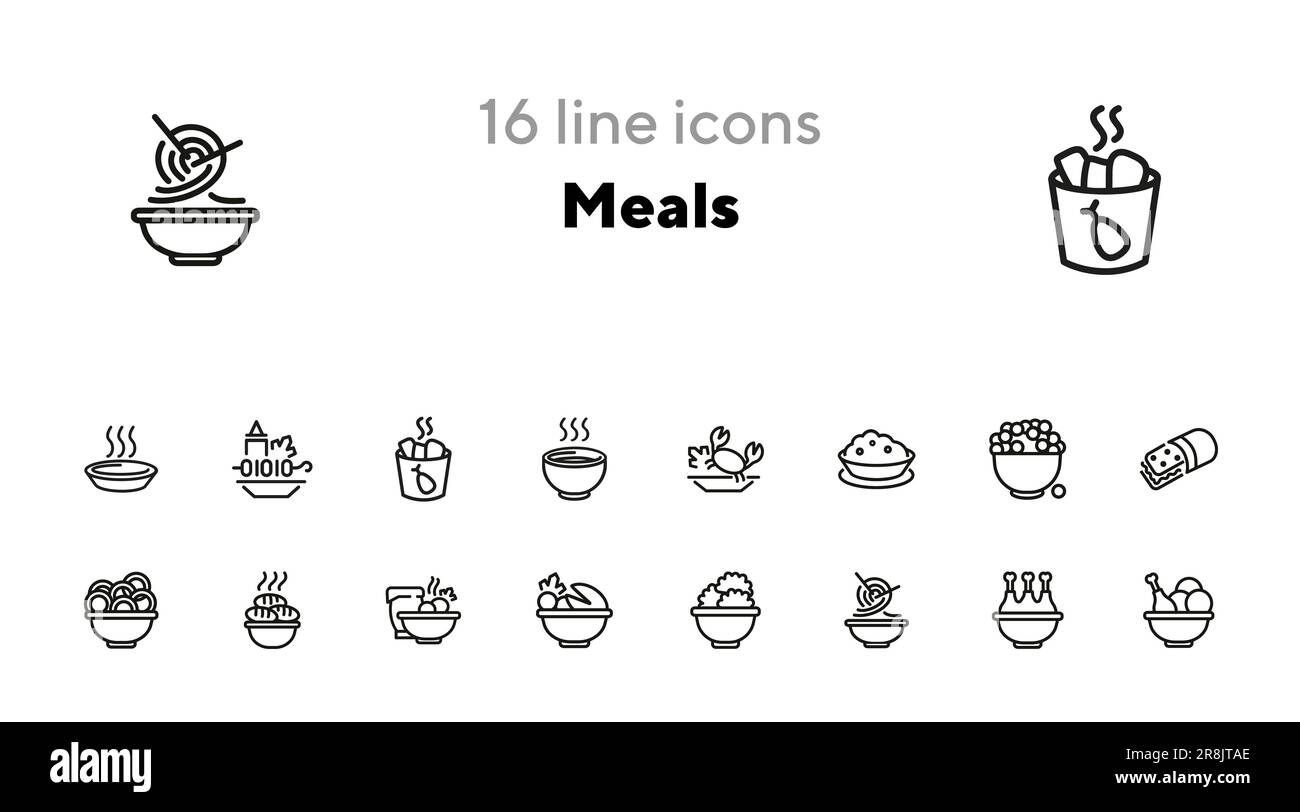 Meals line icon set Stock Vector Image & Art - Alamy