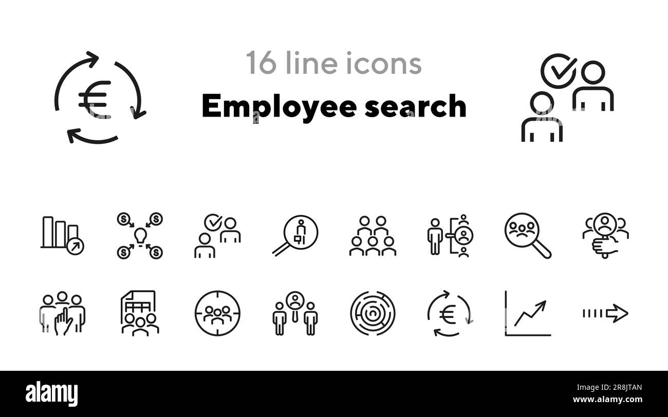 Employee search icons Stock Vector Image & Art - Alamy