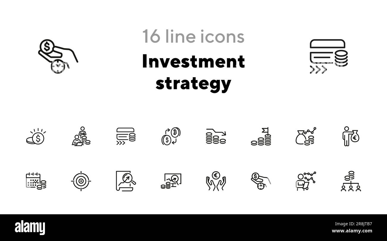 Investment strategy line icon set Stock Vector Image & Art - Alamy