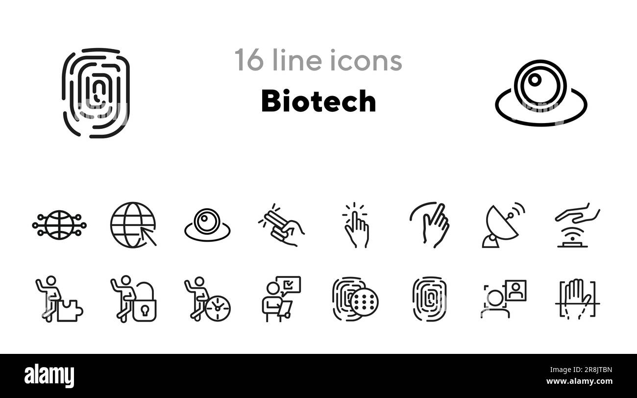 Biotech line icon set Stock Vector Image & Art - Alamy