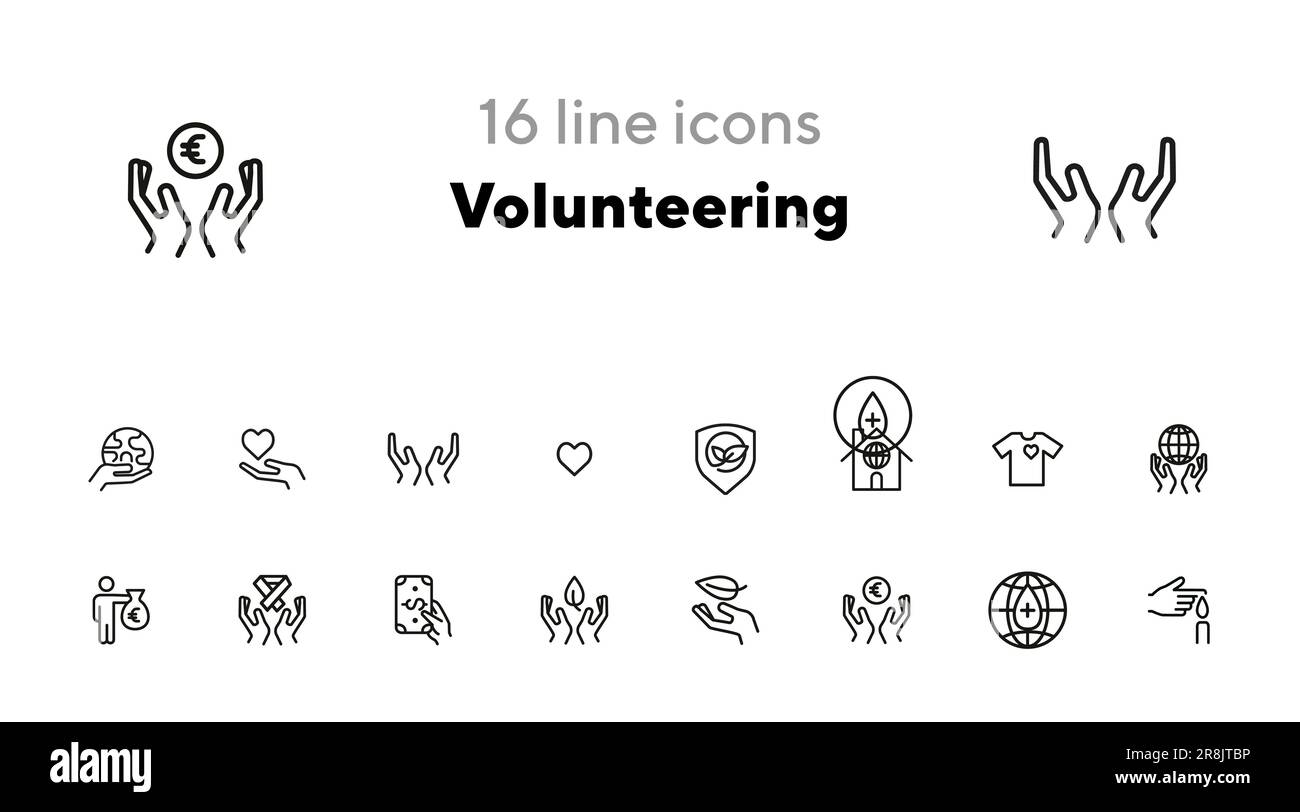 Volunteering concept line design Stock Vector Images - Alamy