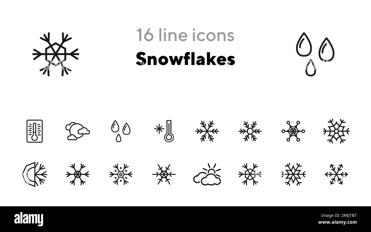 Snowflakes icon collection graphic Stock Vector Images - Alamy