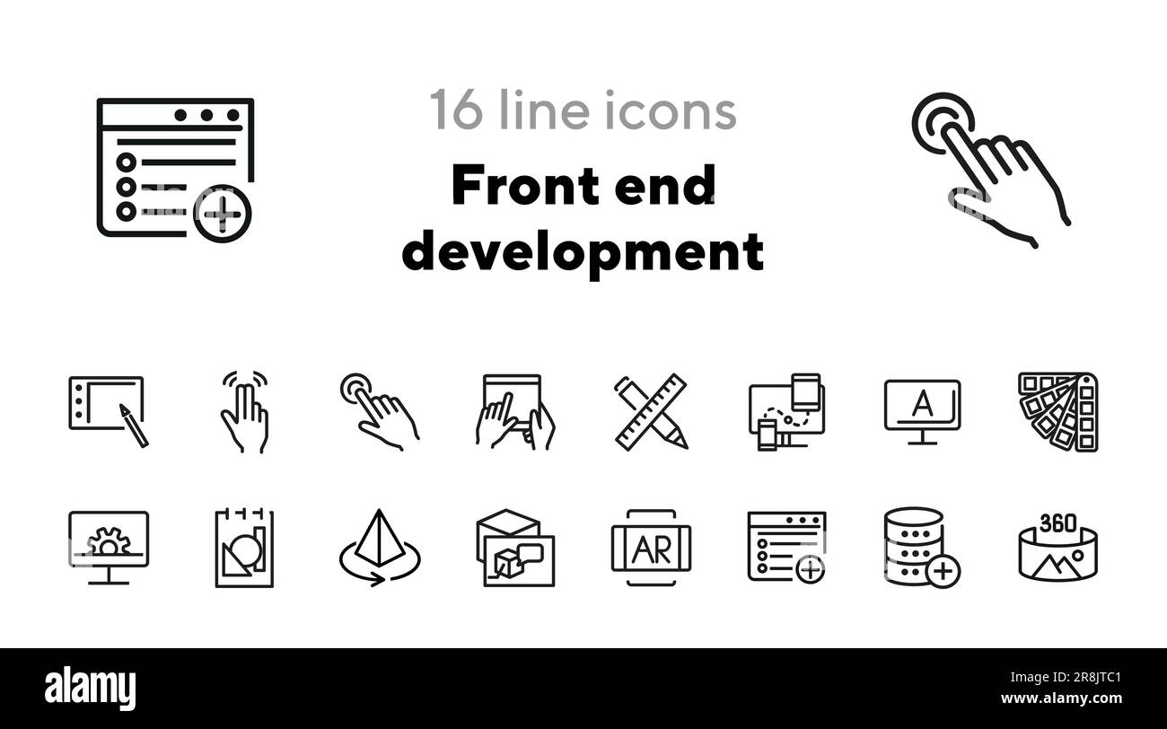 Front end development line hi-res stock photography and images - Alamy