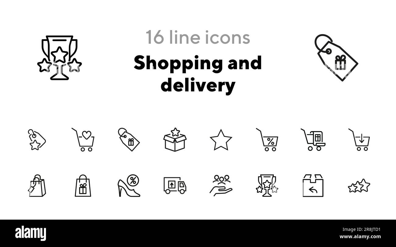 Shopping and delivery icon set Stock Vector Image & Art - Alamy