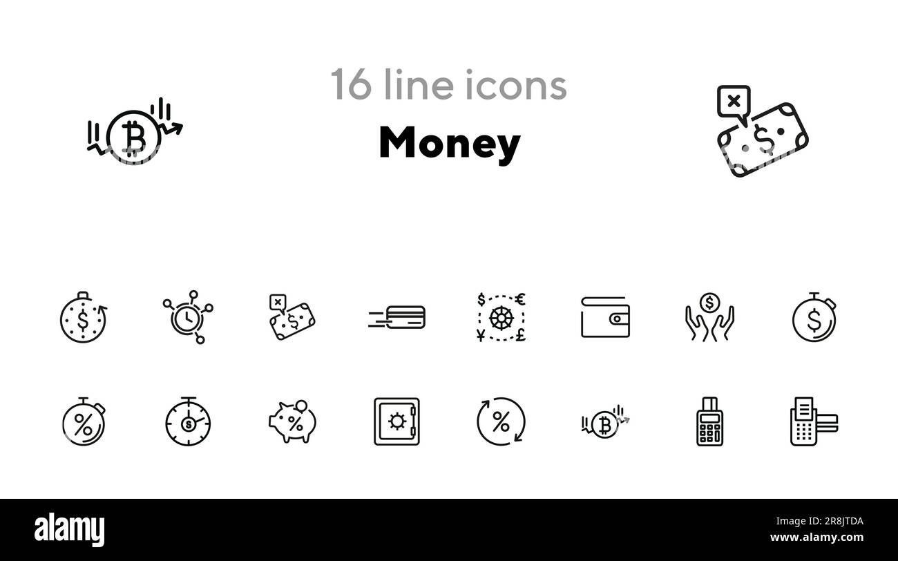 Money line icon set Stock Vector Image & Art - Alamy