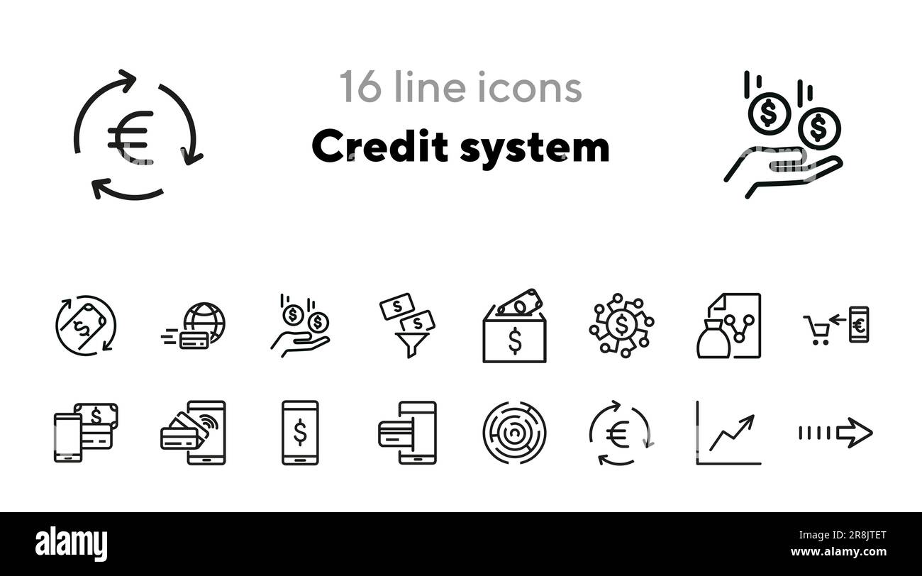 Credit system icons Stock Vector Image & Art - Alamy