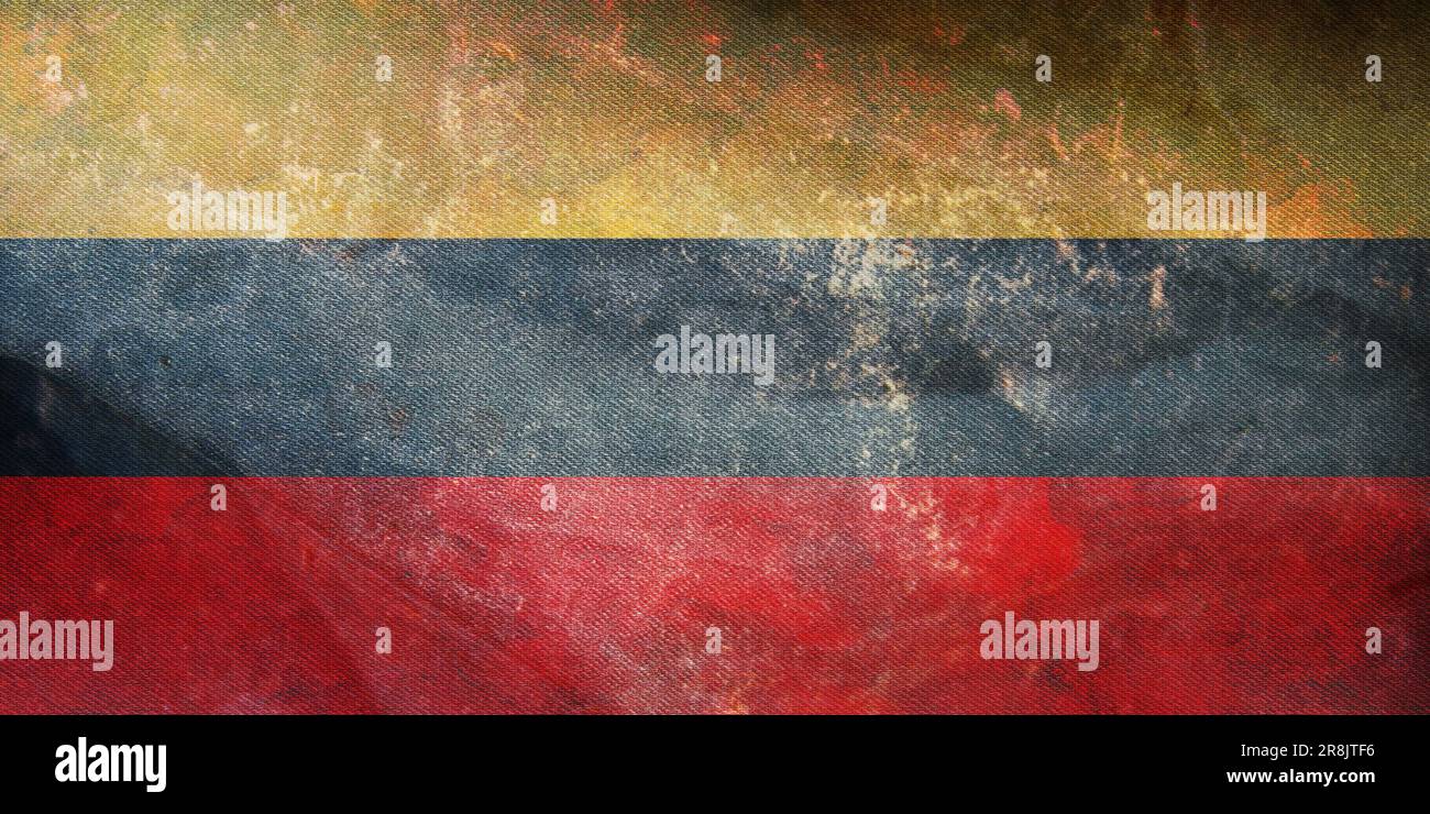 Top view of retro flag Johol Malaysia with grunge texture. Malaysian ...