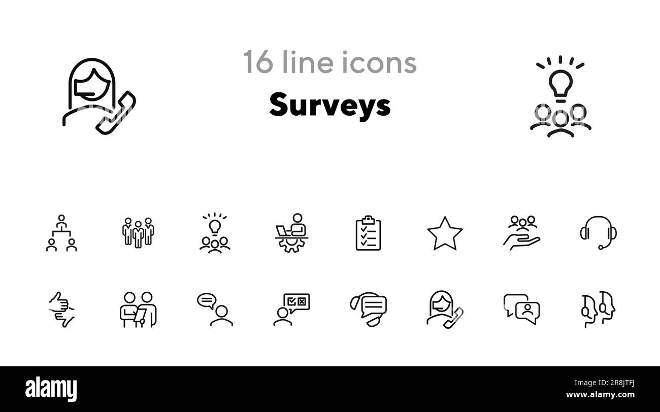 Surveys line icon set Stock Vector Image & Art - Alamy
