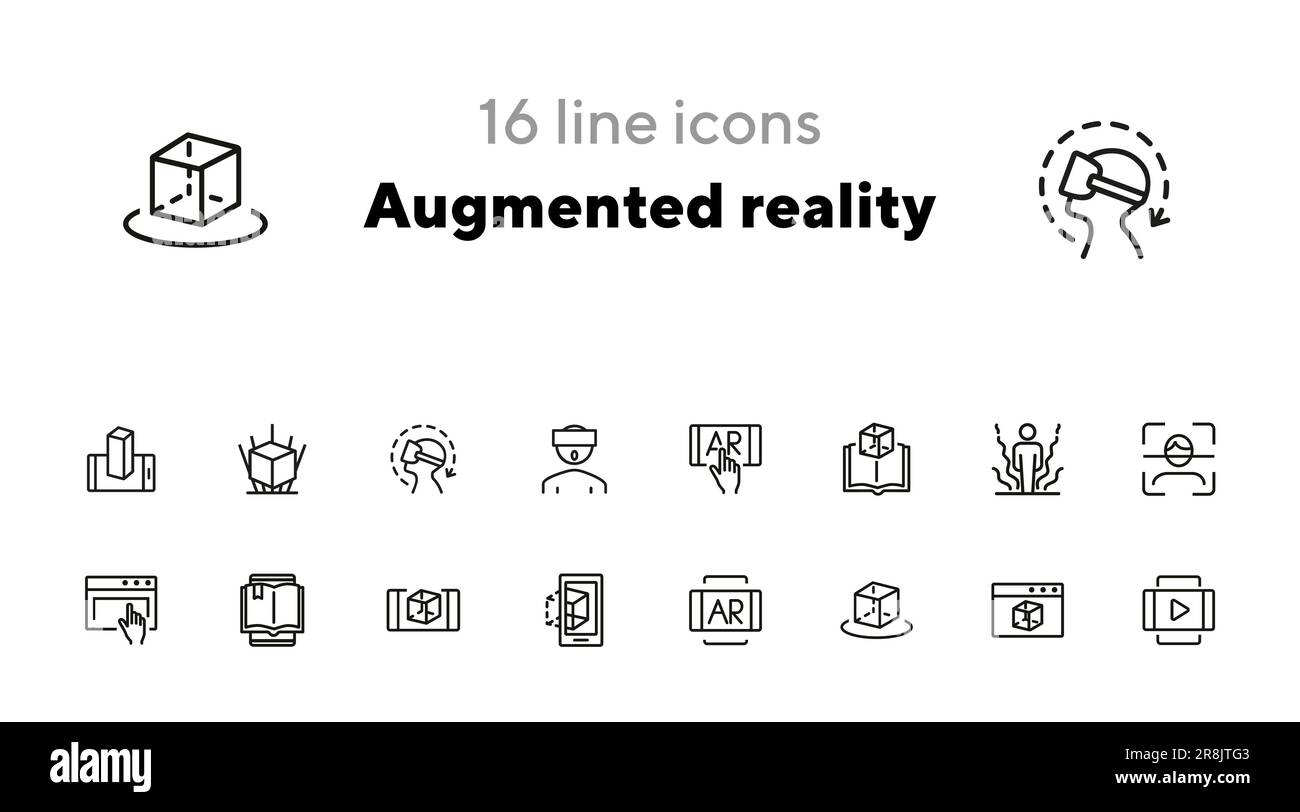 Augmented reality line icon set Stock Vector Image & Art - Alamy