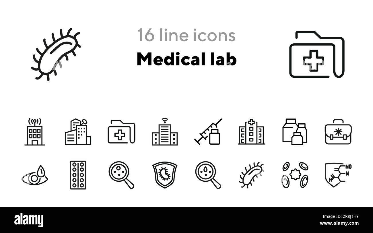 Medical lab line icon set Stock Vector Image & Art - Alamy