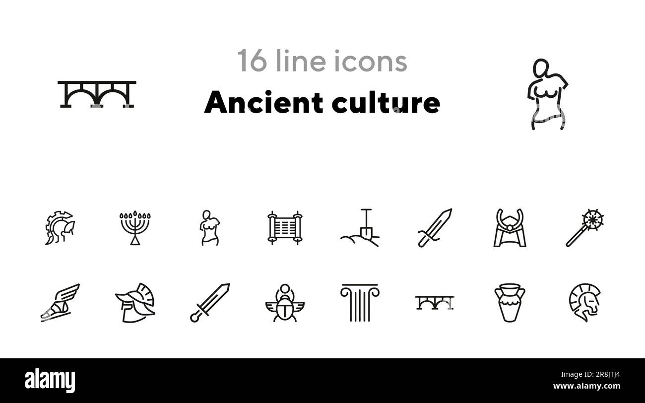Ancient culture line icon set Stock Vector Image & Art - Alamy