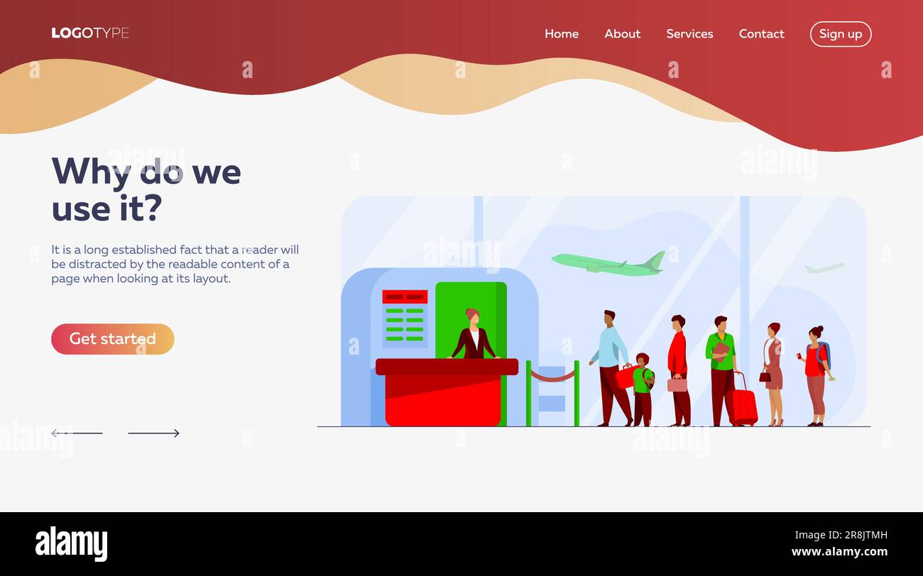 Queue line waiting departure Stock Vector Images - Alamy