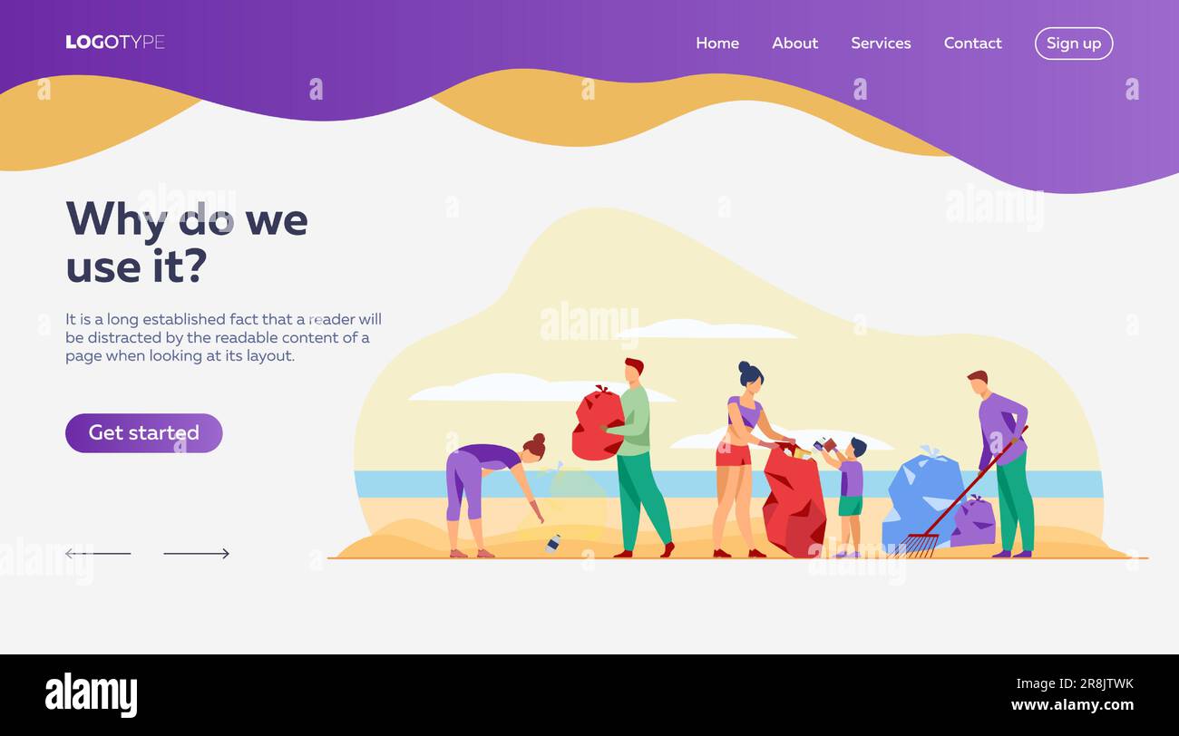 Eco volunteers cleaning sea Stock Vector Image & Art - Alamy