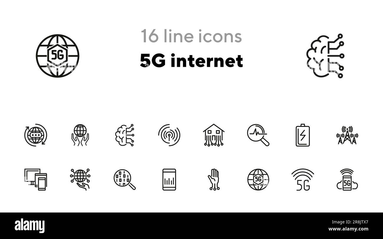 5G internet line icon set Stock Vector Image & Art - Alamy