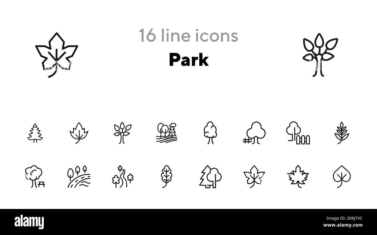 Park line icon set Stock Vector Image & Art - Alamy