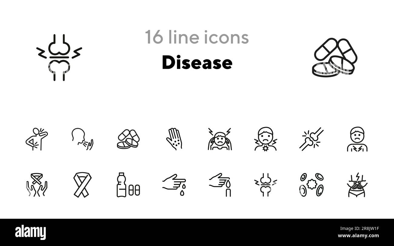 Disease line icon set Stock Vector Image & Art - Alamy