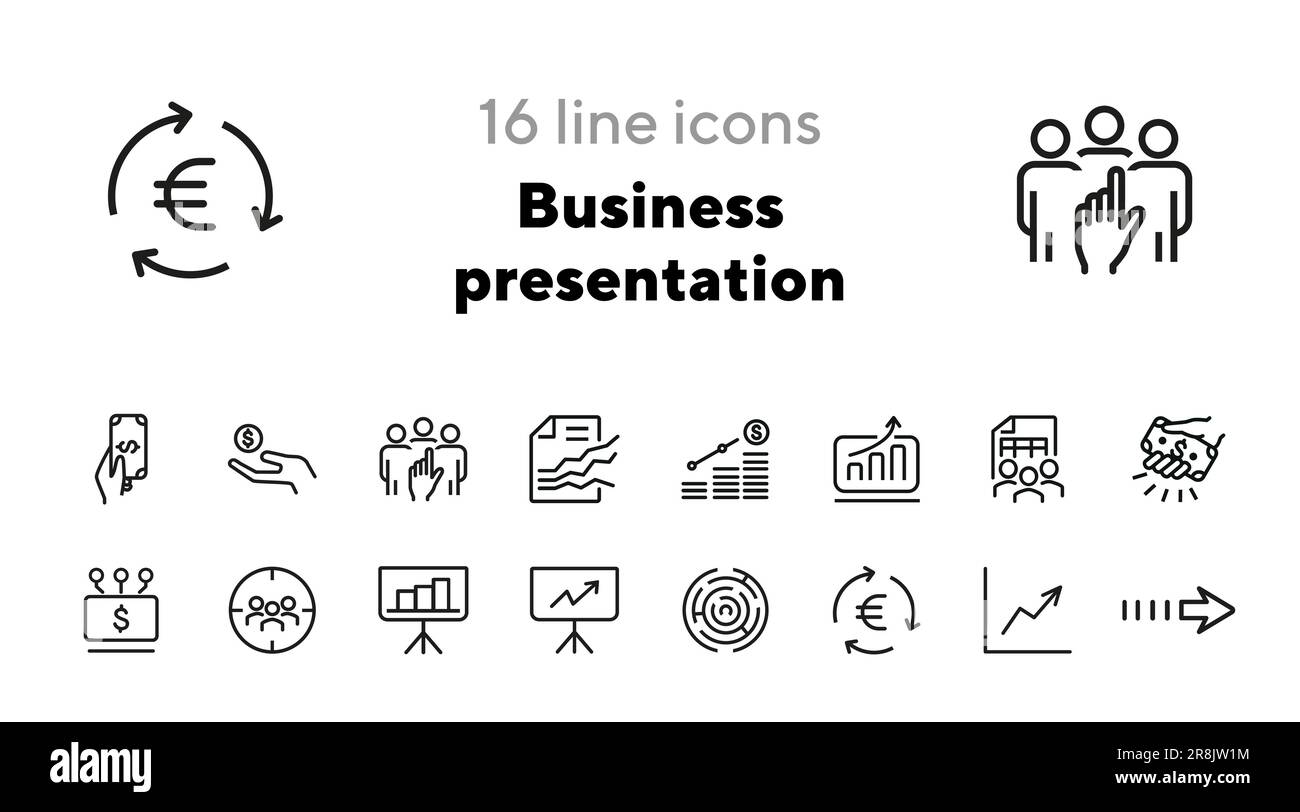 Business presentation icons Stock Vector Image & Art - Alamy